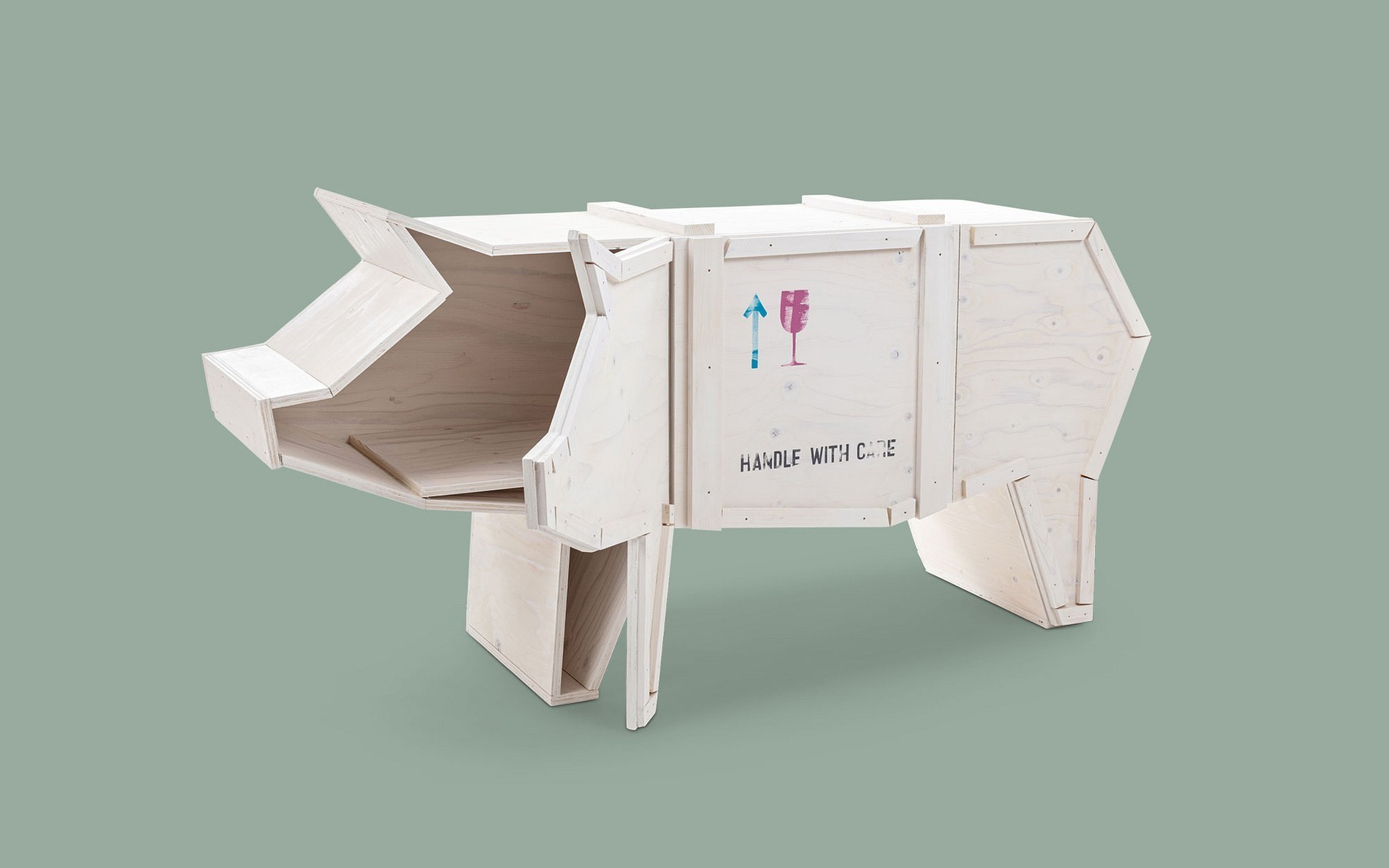 SELETTI Sending Animals 2.0 Holzschrank - Schwein | Lightandshade
